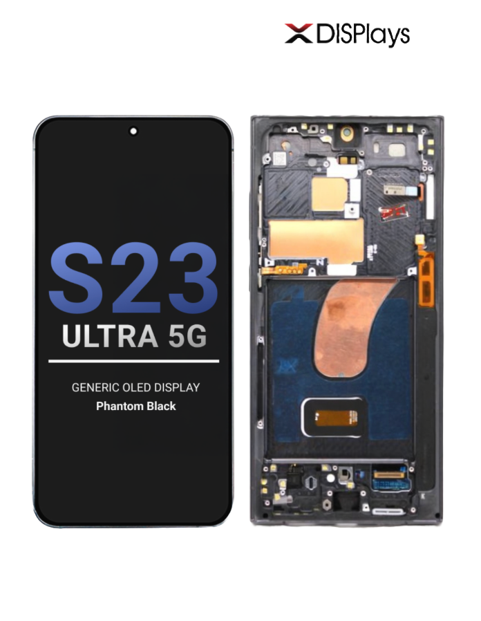 Samsung S23 Ultra 5G Generic OLED Display With Frame -Phantom Black